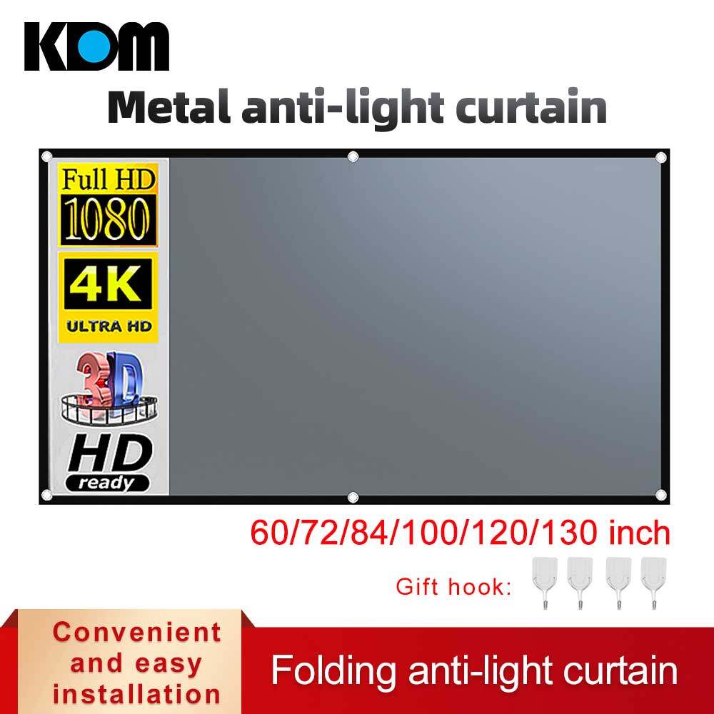 AIR Screen 16:9 100, 120,150 นิ้วโปรเจคเตอร์ Anti-Light และ Gain พับ ...