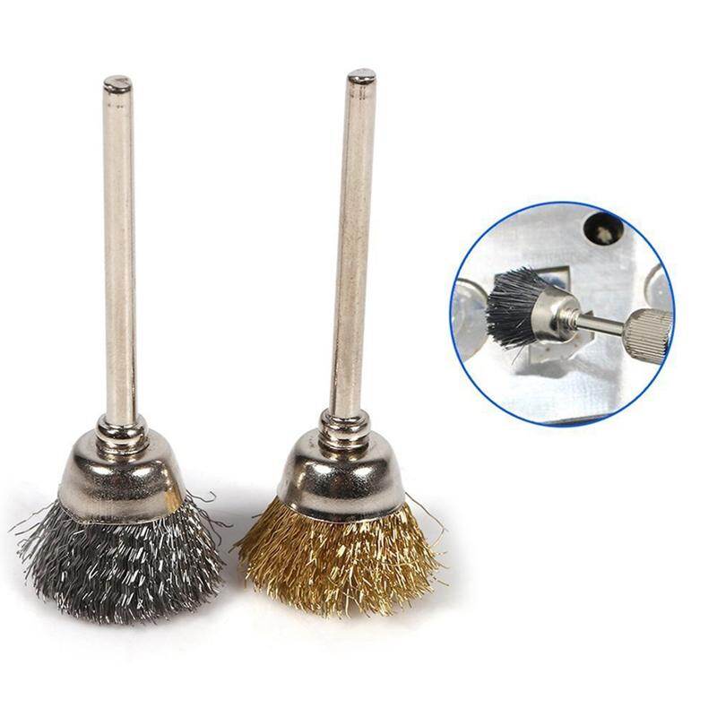 44 Pieces Mini Wire Brush Wheel Cup Brass Steel Wire Brush Set 1/8inch ...