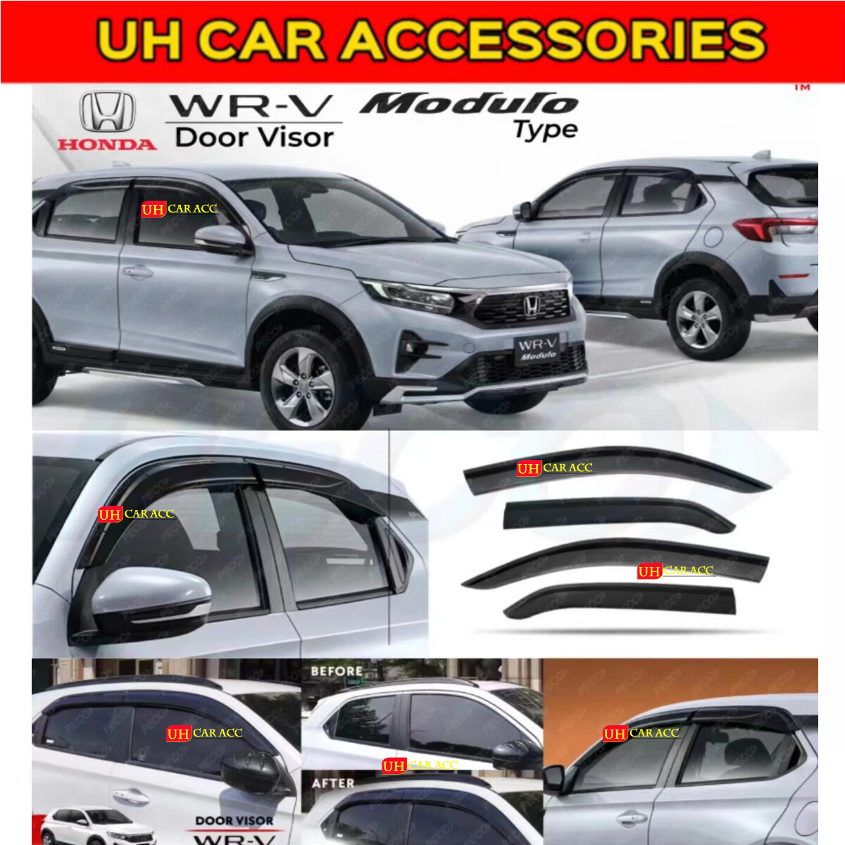 HONDA WRV WR-V 2023 OEM MDL MD INJECTION DOOR SUN VISOR WINDOW VISOR ...