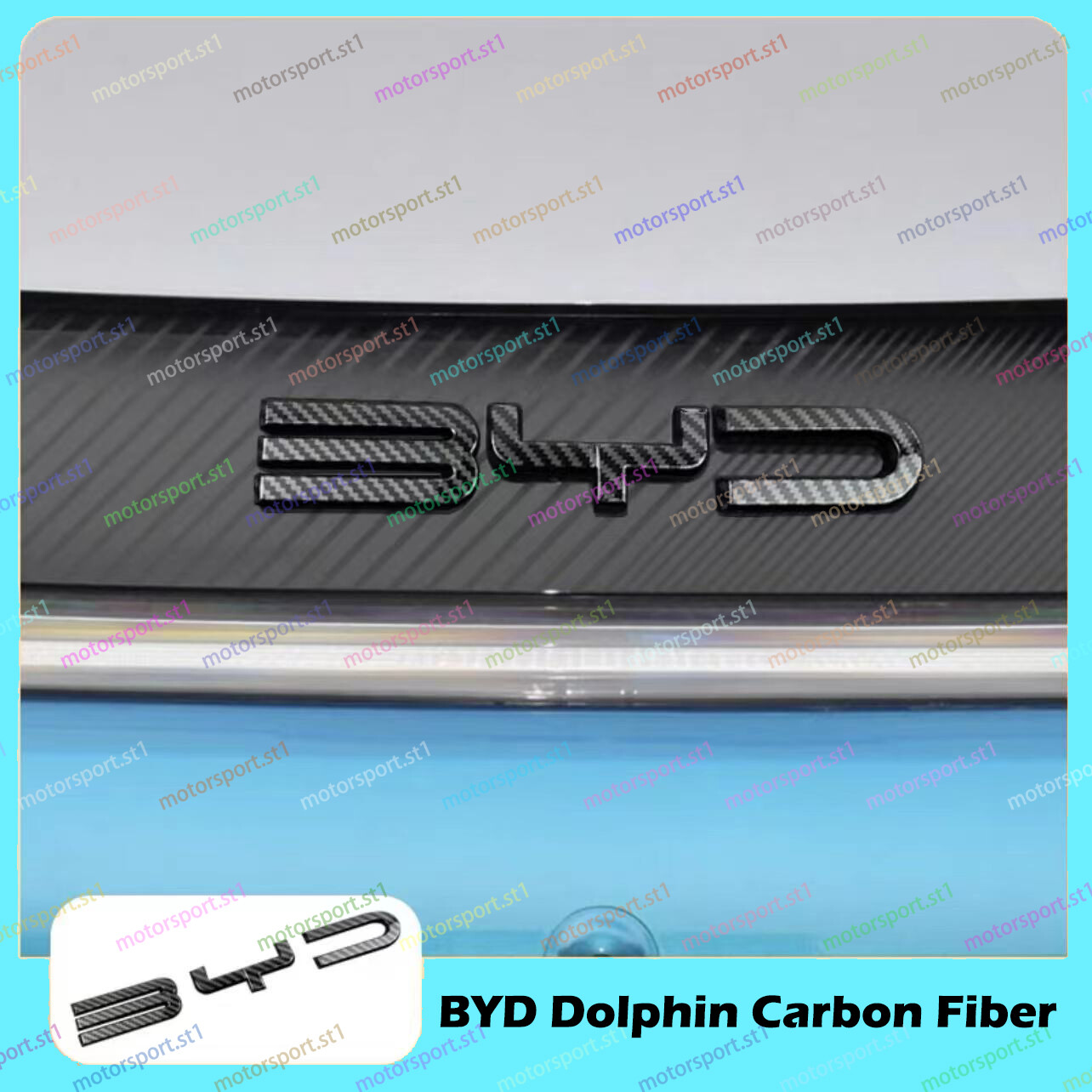 [READY STOCK]BYD Dolphin Logo Emblem Carbon Fiber Piano Black Logo ...