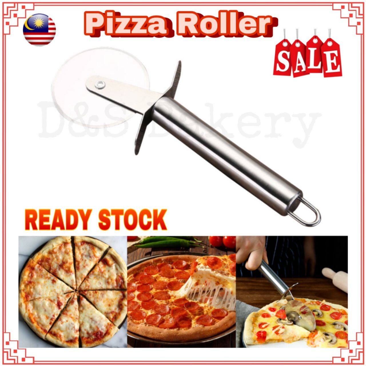 🇲🇾 D&S Stainless Steel Pizza Cutter Roller Wheel Knife Pisau Pizza ...