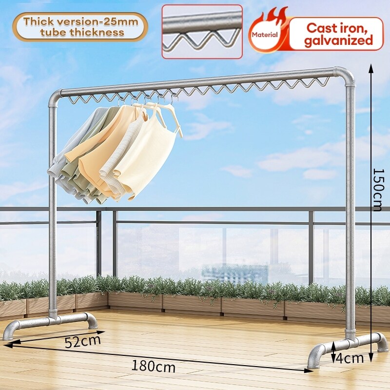 2M Single Layer Clothes Rack stainless steel clothes hanger/Rak baju ...