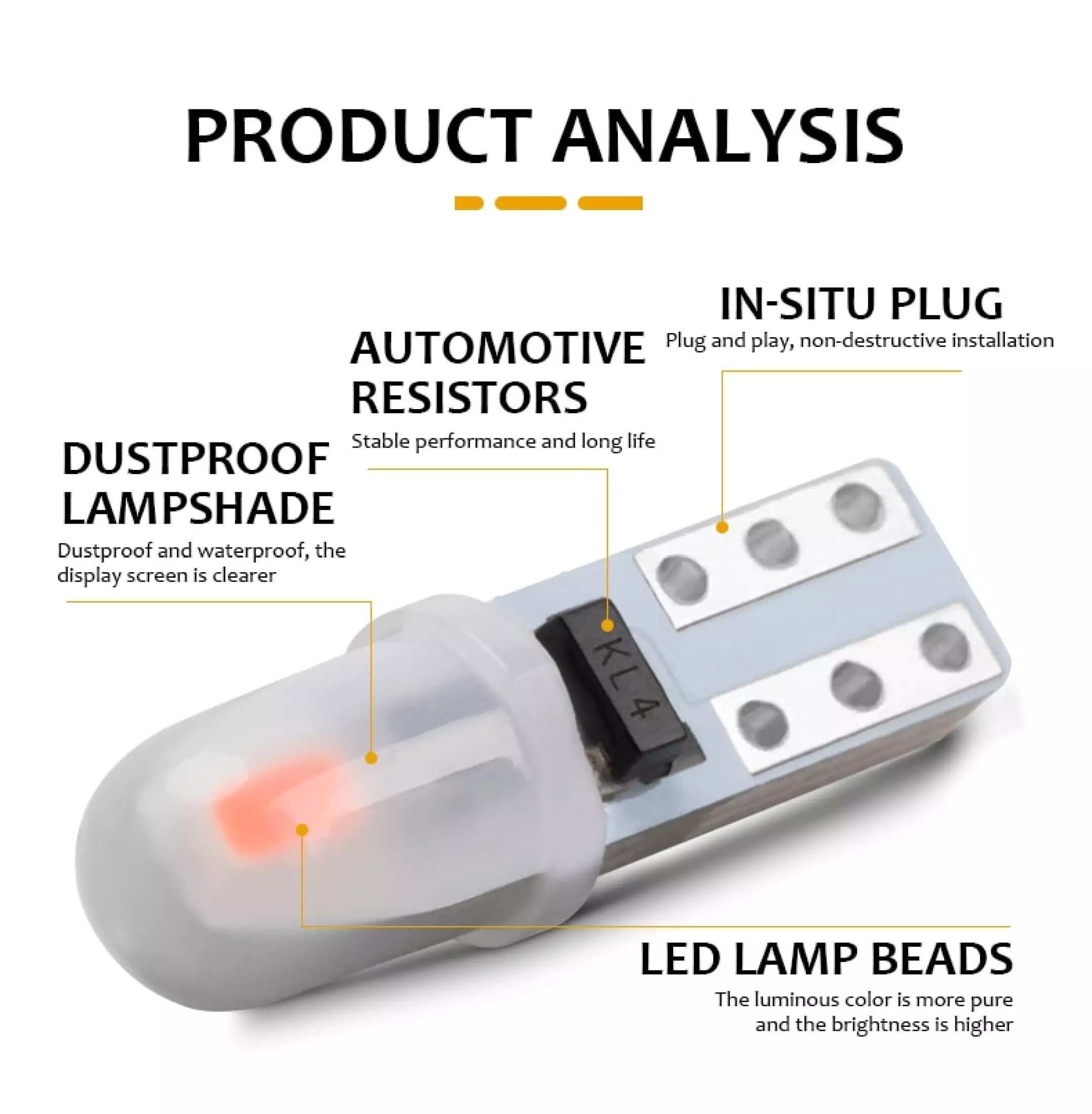 PENCL 10Pcs T5 หลอดไฟ LED W3W W1.2W 12V หลอดไฟ LED Canbus รถ Auto Wedge Dashboard แสงความกว้าง ...