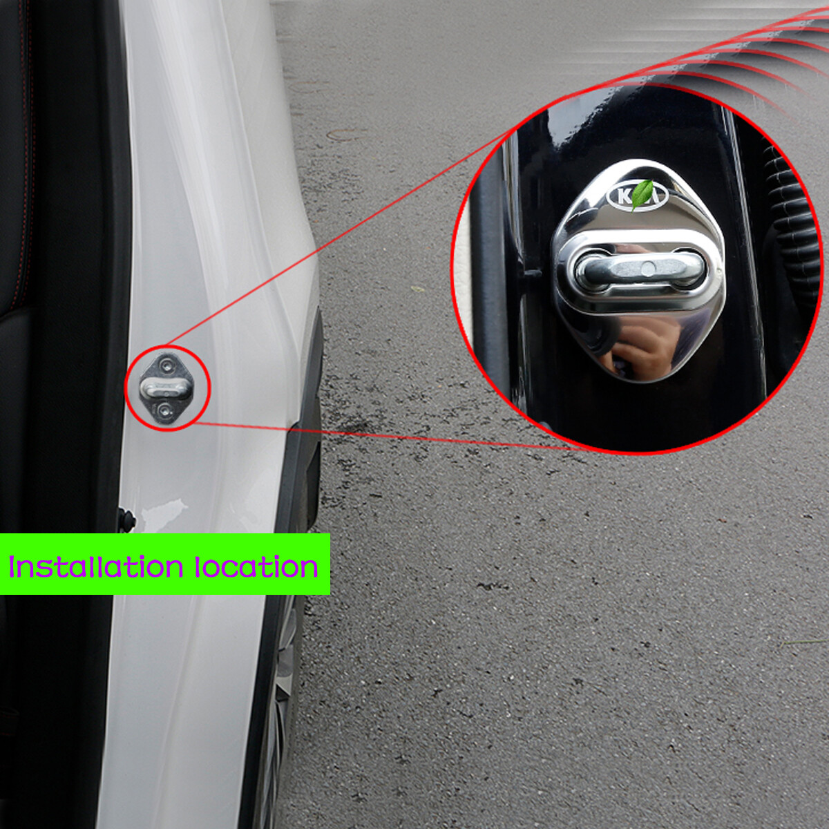 4pcs Car Door lock protective cover For KIA Soluto stonic Metal ...