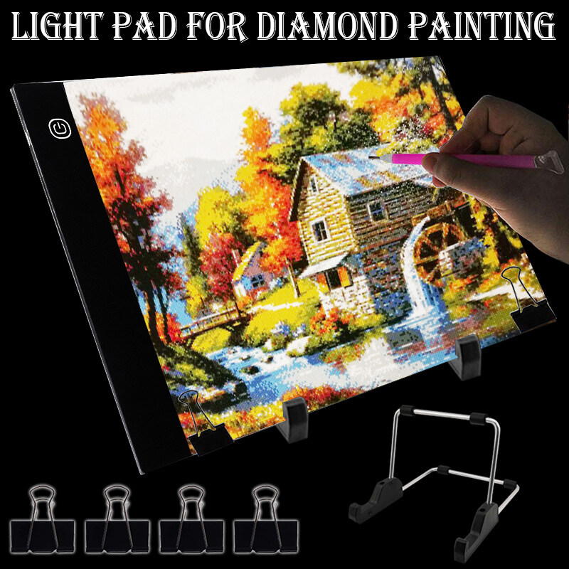 Qearl A4 LED Light Pad For Diamond Painting 5D Diamond Embroidery Light ...