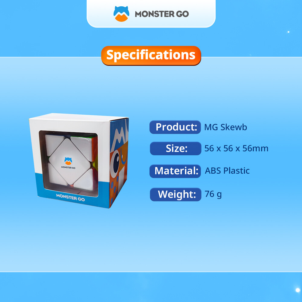 Monster Go Skewb,สติกเกอร์แม่เหล็กลูกบาศก์ความเร็ว Skewb ปริศนา Cube ...