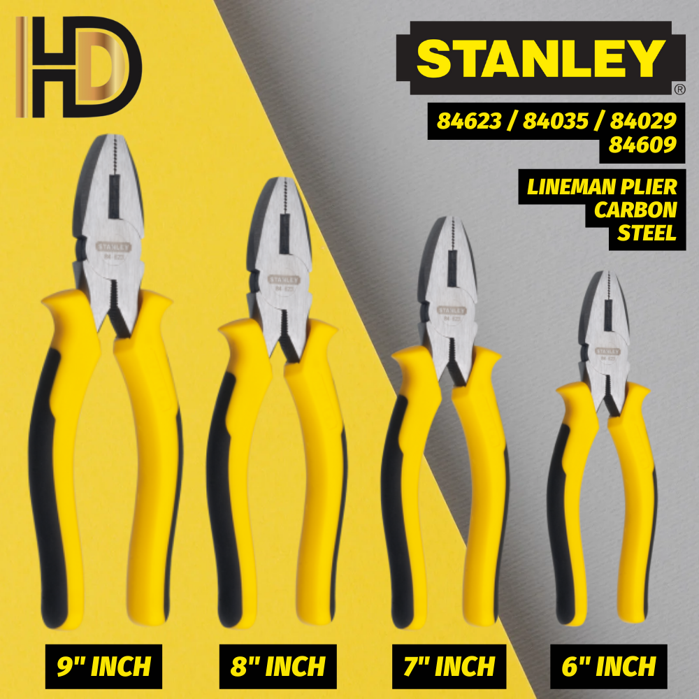 STANLEY DynaGrip Linemans Pliers Combination Pliers / 6" INCH + 7" INCH + 8" INCH + 9" INCH ...