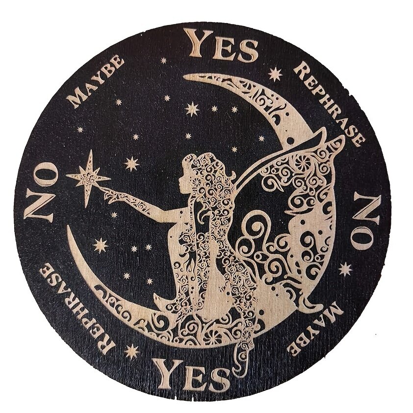 Tidecor 6 inch Fairy On The Moon Black Pendulum Ouija Board For Answers ...