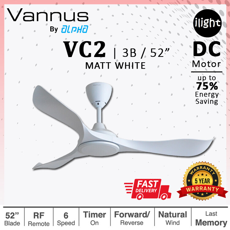 ALPHA Vannus | VC2 52 Inches 3 Blades DC Motor Remote Ceiling Fan | Lazada