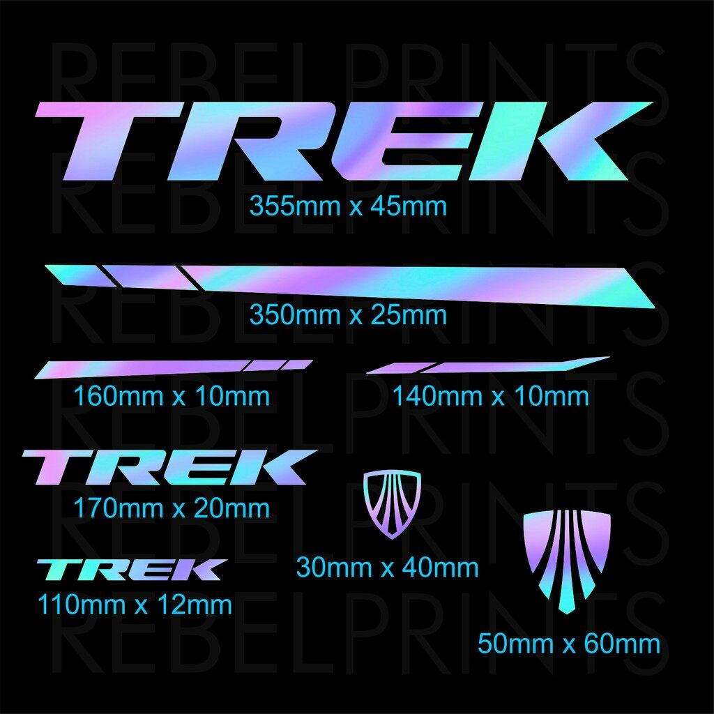 Wellsunny TREK Holographic / Oil Slick Bike Vinyl Sticker Decal for ...