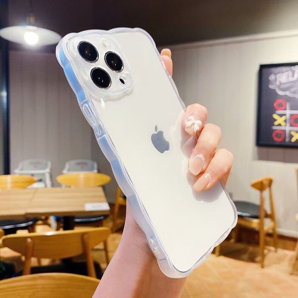 หยักชายแดนล้างกรณีโทรศัพท์สำหรับ IPhone 11 12 13 Pro Max C Oque F Unda น่ารักกันกระแทกปกคลุม ...