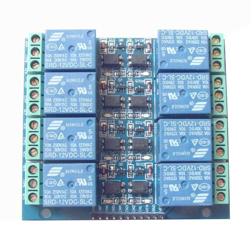 8 Channel Relay Module Optocoupler Isolated Relay 12V 10A Opto Relay ...