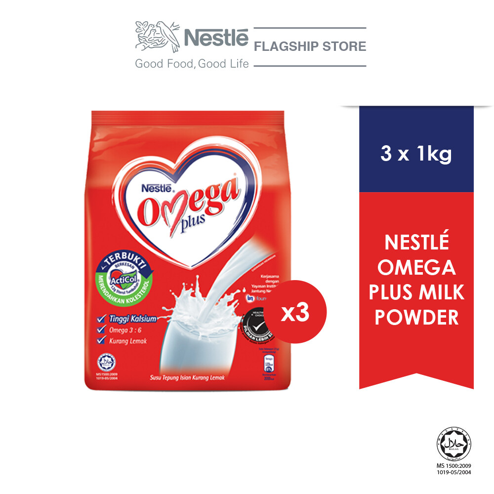 NESTLE OMEGA PLUS Milk Powder Soft Pack 1kg Bundle of 3 | Lazada