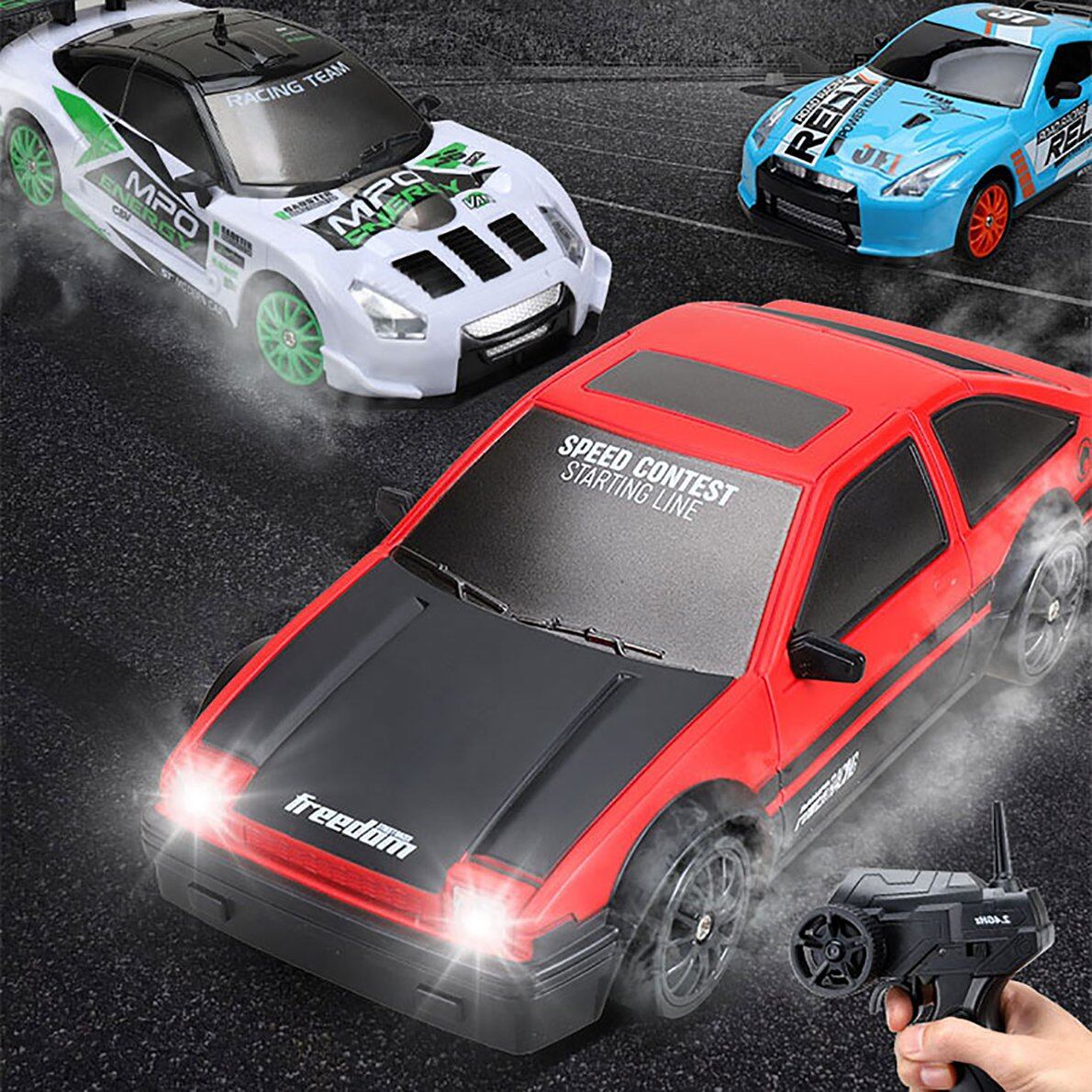 Top รีโมทคอนโทรล GTR รุ่น AE86ยานพาหนะรถยนต์2.4G ดริฟท์รถแข่ง4WD RC ดร ...