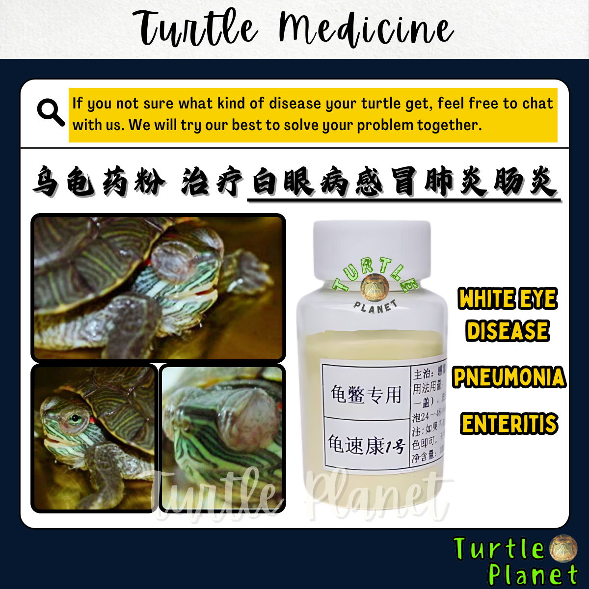 Turtle Medicine for Severe White Eye Disease, Pneumonia & Enteritis ...