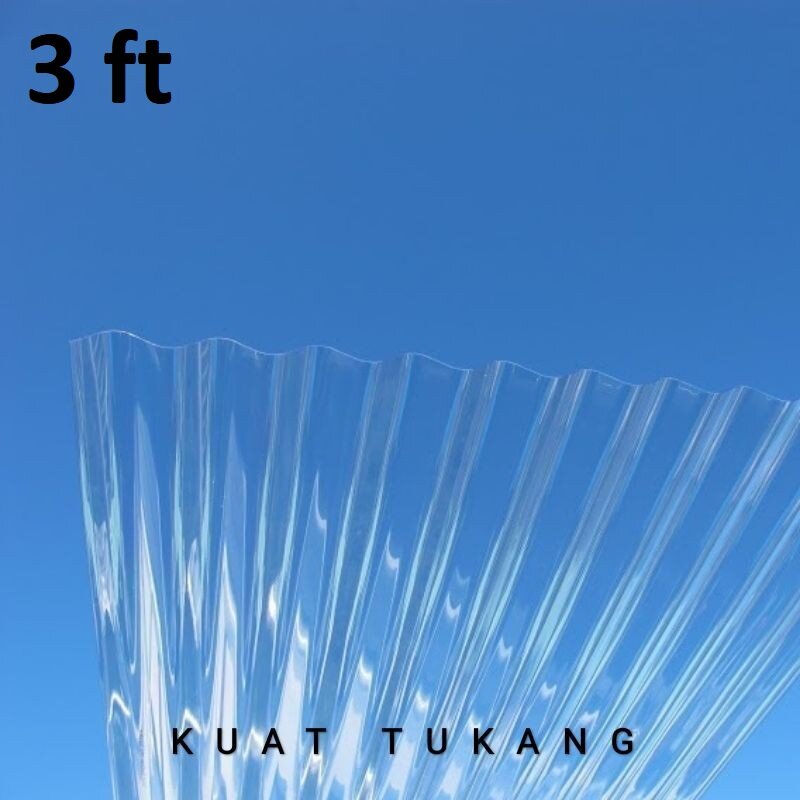 ATAP CERAH LUTSINAR 1mm ± / CORRUGATED POLYCARBONATE TRANSPARENT ROOF ...