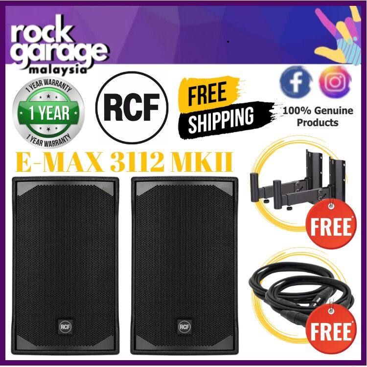 RCF E-MAX 3112 MKII HIGH POWER TWO-WAY SPEAKER WITH SPEAKER STAND AND ...