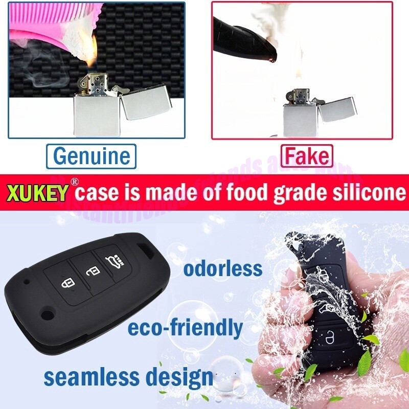 NEW Xukey® Silicone Key Case Fob For VW POLO Bora Beetle Tiguan Passat ...