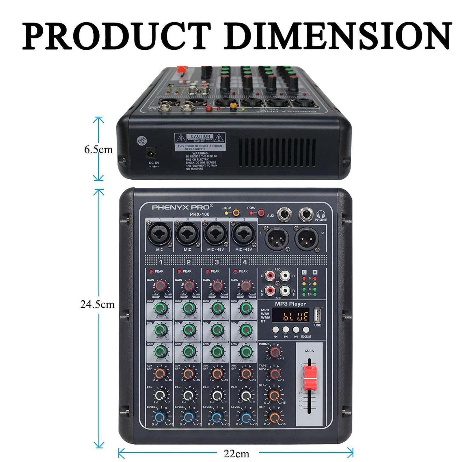 Phenyx Pro Audio Mixer Professional USB Recording Inter Compact 4-Channel Mixing Console พร้อม ...