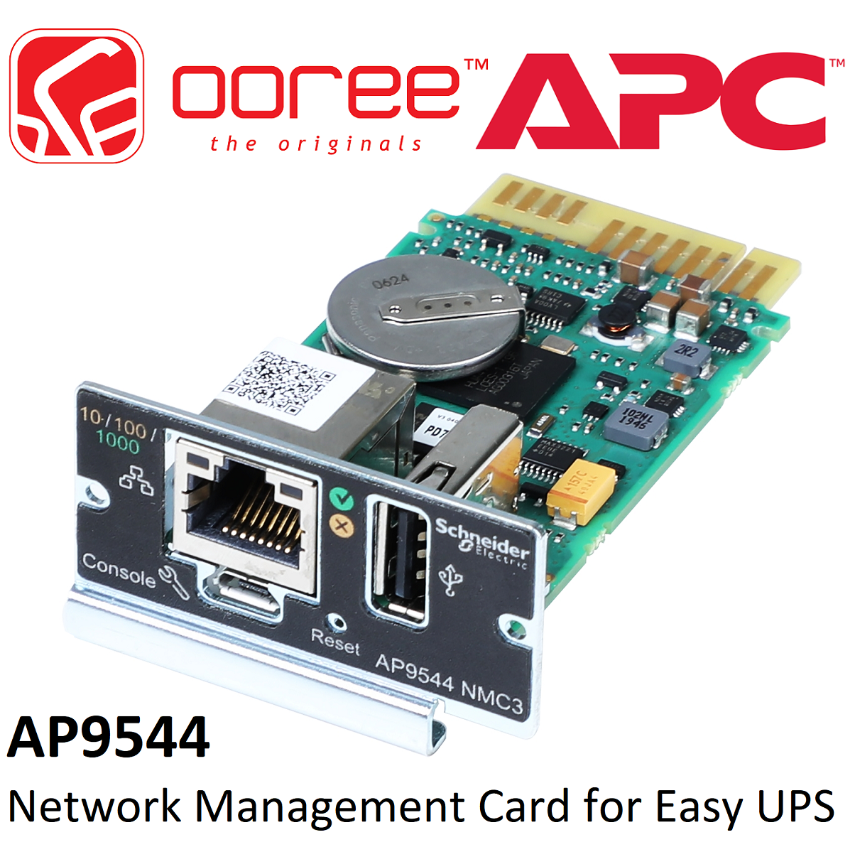 APC AP9544 NETWORK MANAGEMENT CARD FOR EASY UPS, 1-PHASE WITH 1 GIGABIT ...