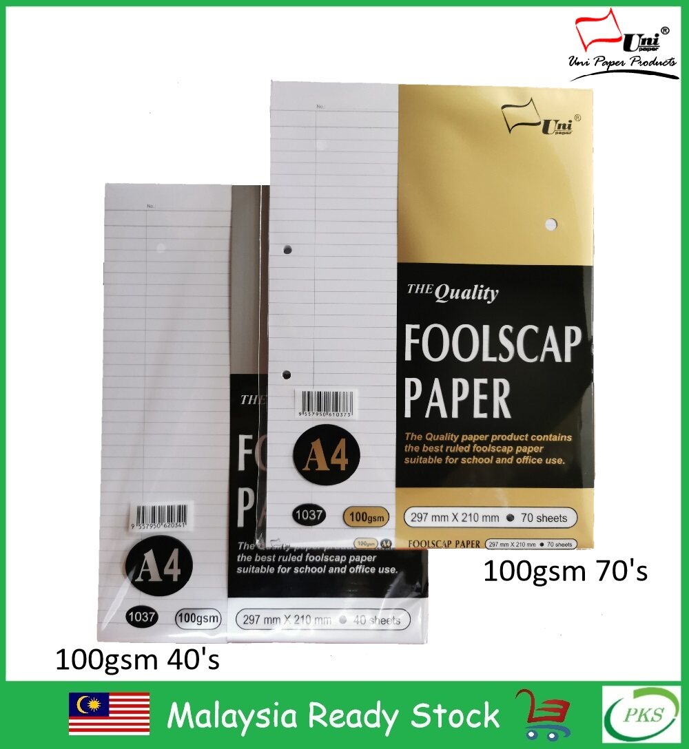 Foolscap Paper A4 Broad Line 100gsm 40/70 Sheets Exam Sheets Kertas ...