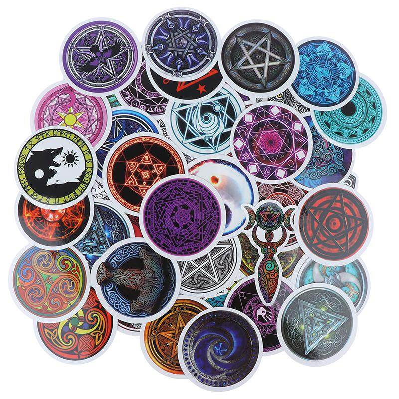 50PCS Magic Tatoo Symbols Amulet Stickers For Motorcycle Luggage ...