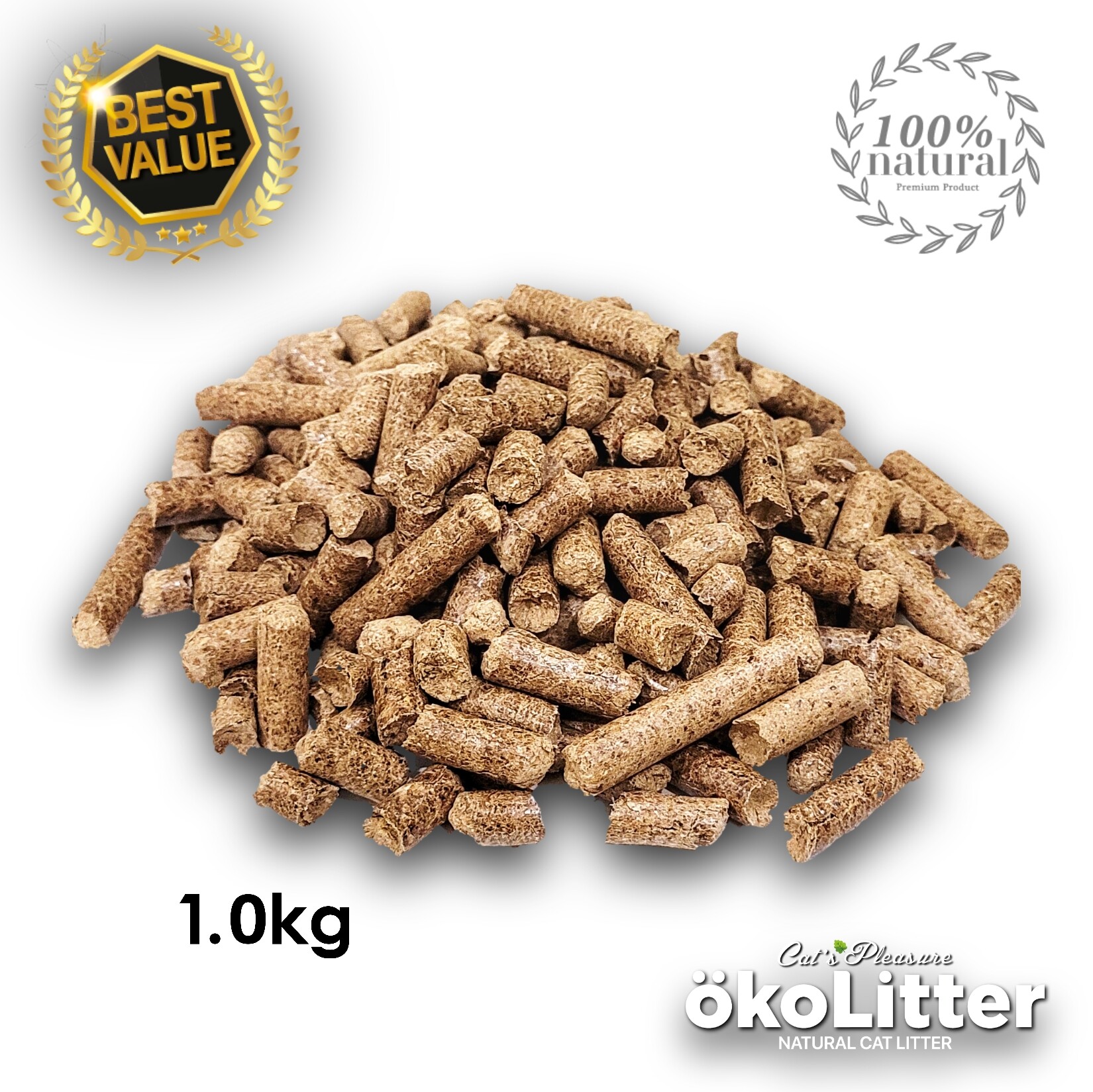 okoPellet Natural Cat Litter Repack 1KG Wood Pellet | okoPelet Pasir ...