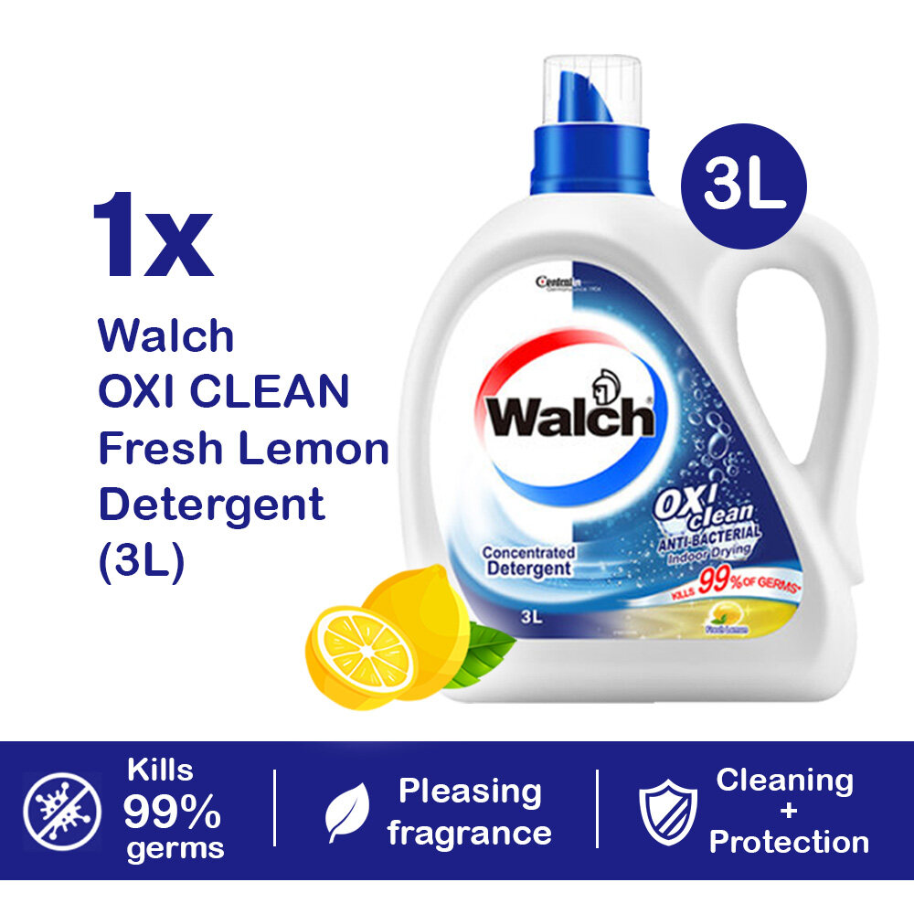 Walch Oxi Laundry liquid Detergent Fresh Lemon 3L Oxygen Technology ...