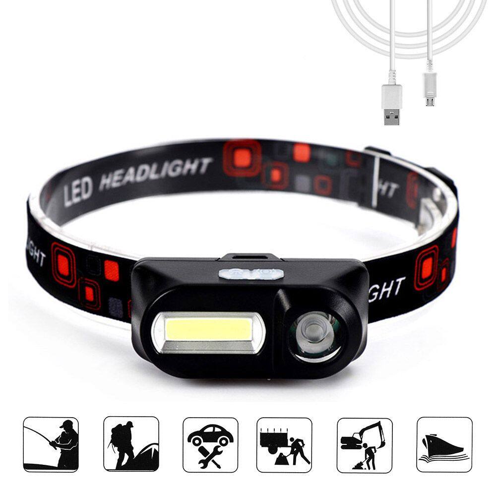 5210A กลางแจ้ง ตั้งแคมป์ สว่างสุดๆ ตกปลา USB ชาร์จได้ ไฟหน้า cob ไฟหน้า LED ไฟฉายคาดหัว ไฟตกปลา ...