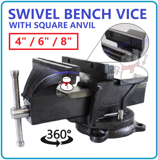 HEAVY DUTY ANVIL CLAMP SWIVEL BENCH VICE 4'' 6'' 8'' RUBBER CLAMPING ...