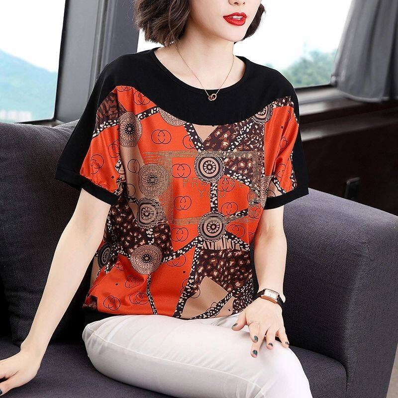 Muxuu 2021 short sleeve T-shirt women's summer clothes new large middle ...
