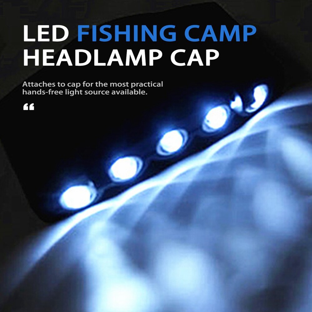 [In stock] Original Clip cap lights 5 LED clip-on lamp Night fishing ...