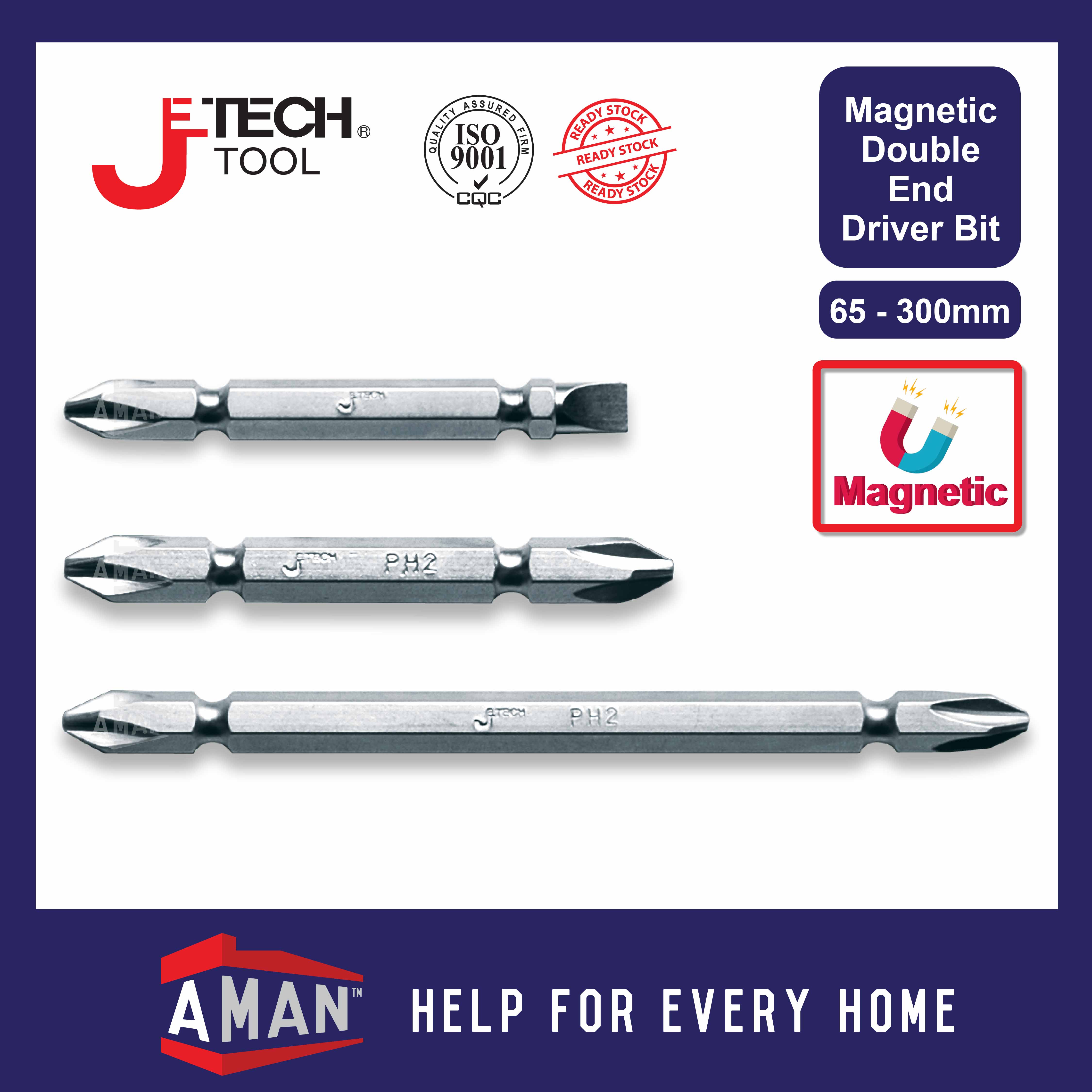 JETECH Magnetic Double End Philips Driver Bit S2 Hex Shank Cross Head ...