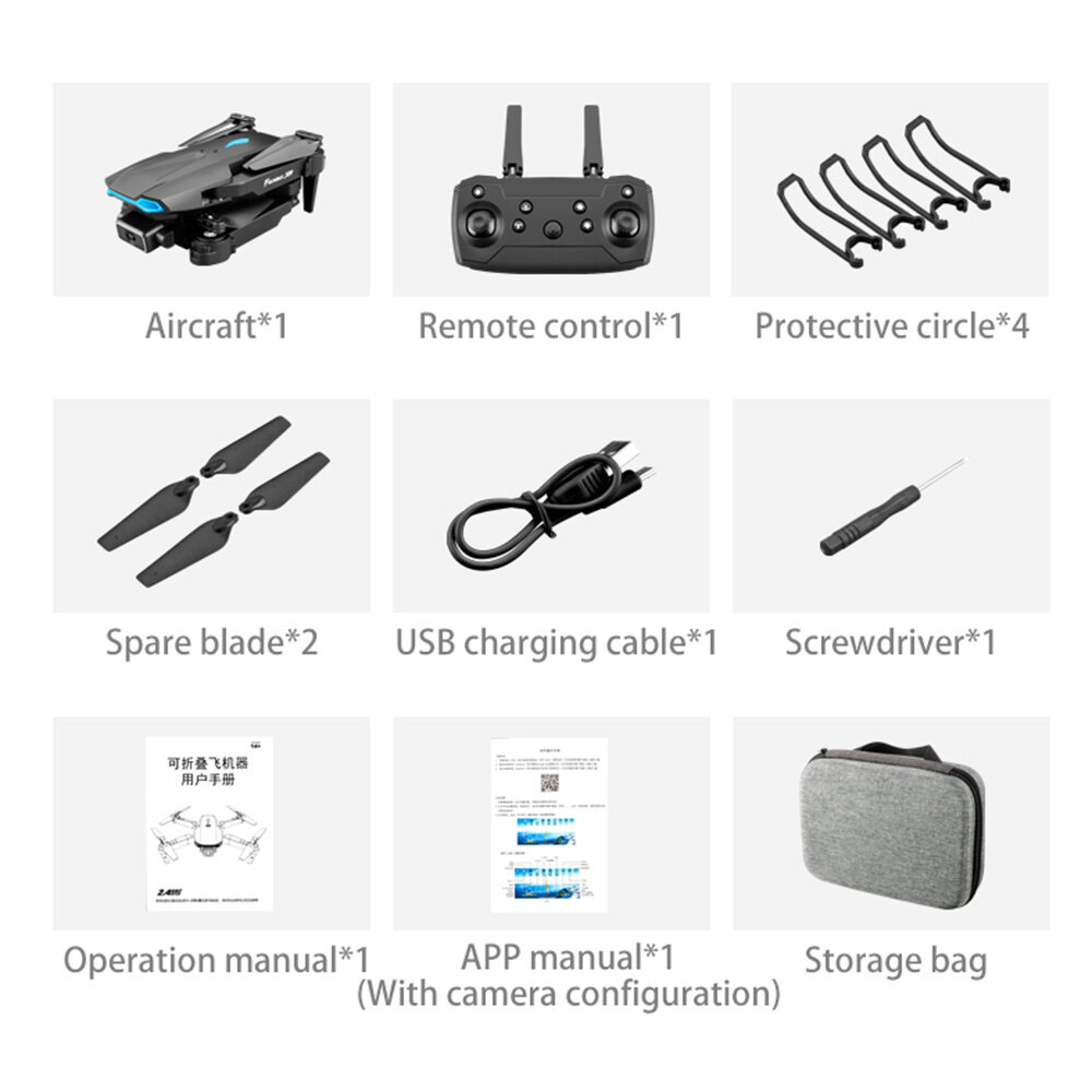 2021 S89 RC Drone With 4K HD Dual Camera Height Maintainable Foldable