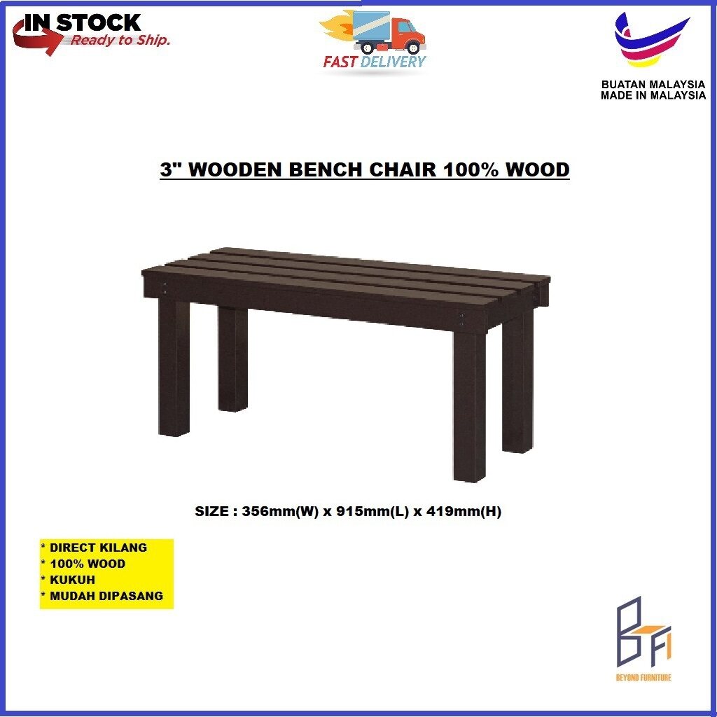 [READY STOCK KEDAH] Beyond Furniture 3ft Wooden Bench Chair Long Garden ...
