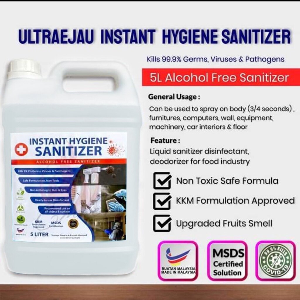 KKM Approved 5L Instant Hygiene Spray Liquid Disinfectant Safe ...