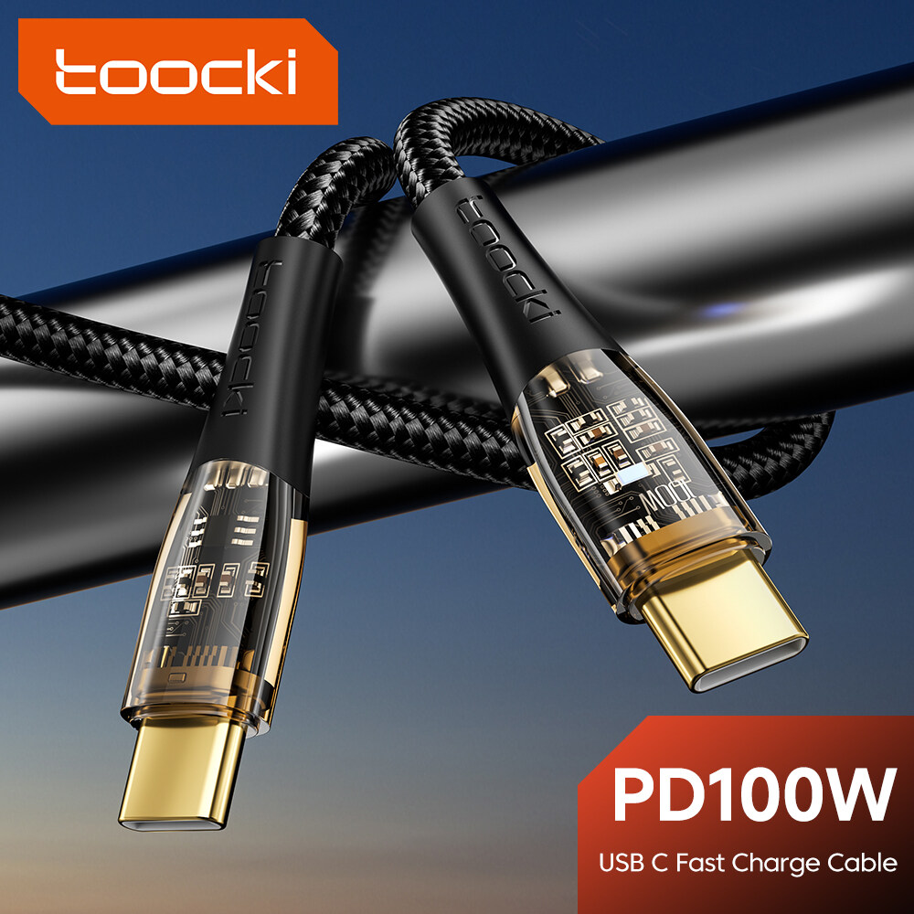 Toocki 60W/100W Fast Charging Type C ถึง Type C สายเคเบิล3A/5A Quick ...