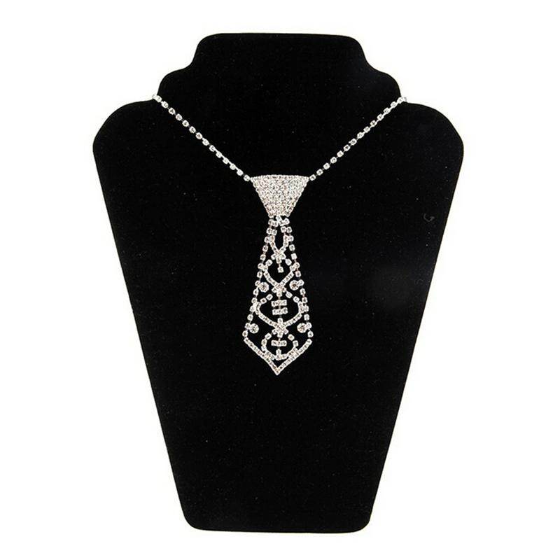 HCharm Wonderful Sexy Bling Rhinestone Neck Tie Necklace for Prom Ball ...