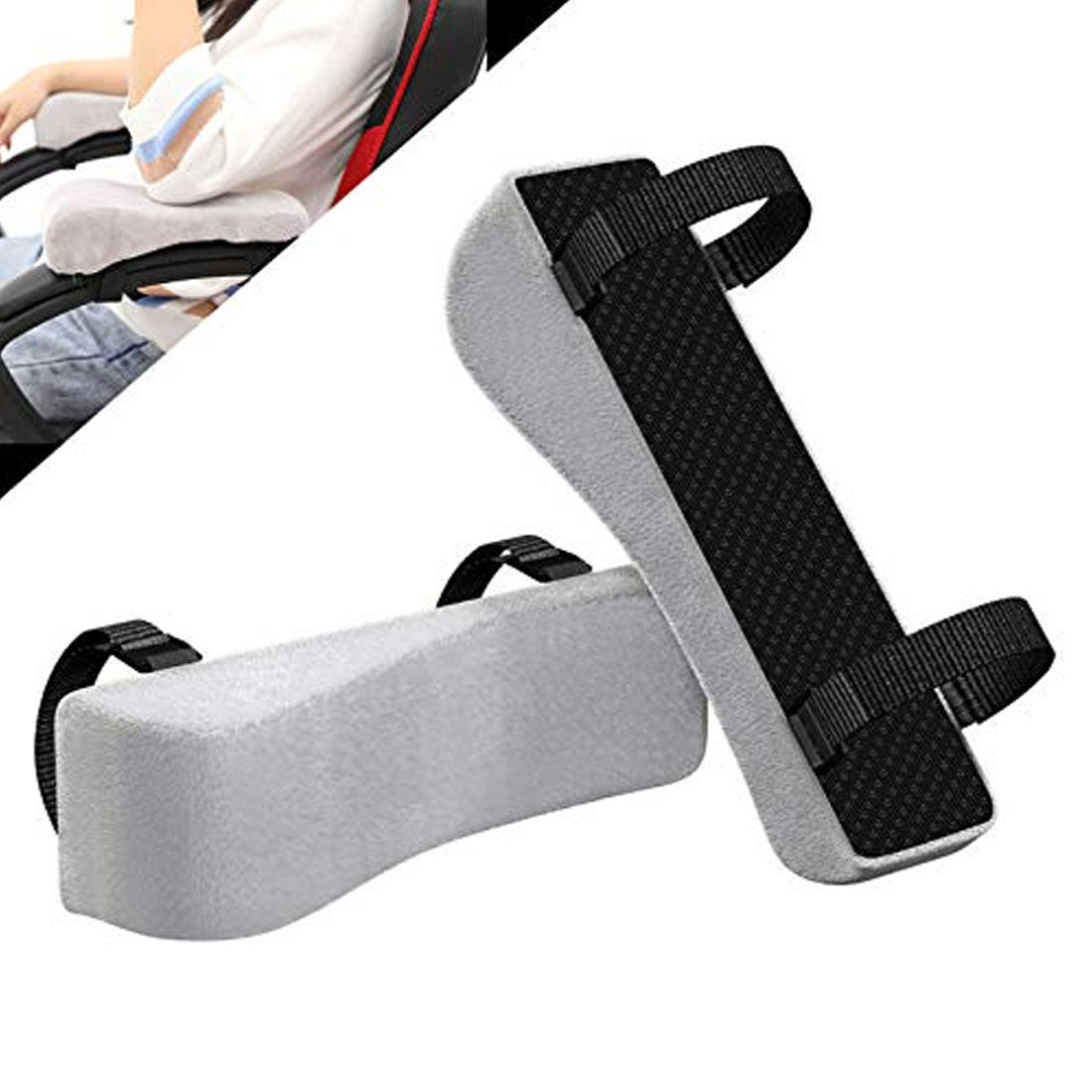 Chair Armrest Pads (2 Pack), Padded Armrest Cushion Pads with Memory ...