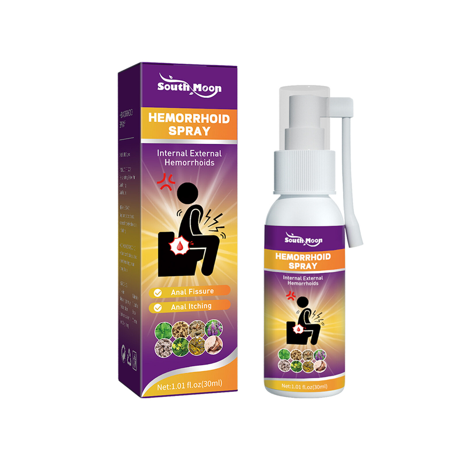 South Moon Hemorrhoids Spray Natural Plant Hemorrhoid Spray Internal ...