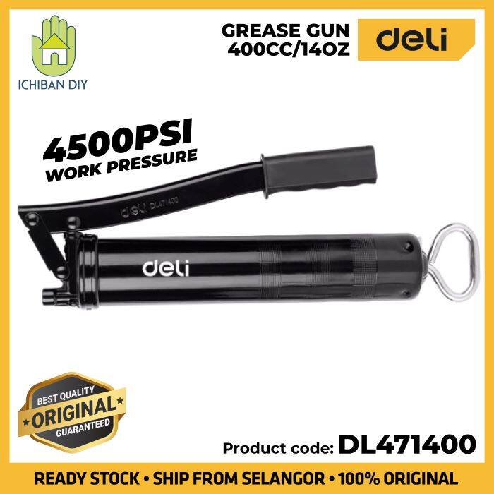 DELI DL471400 Grease Gun 400cc/14oz Guns Pump Lubricant Oil Pam ...