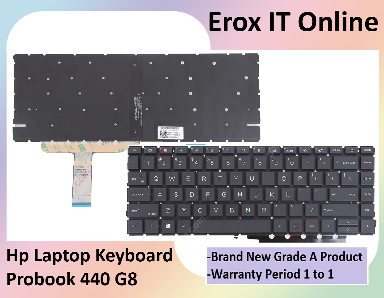 HP ProBook 440 G8 445 G8 BLACKUS M23769-001 AEX8QU02010 Laptop Keyboard ...