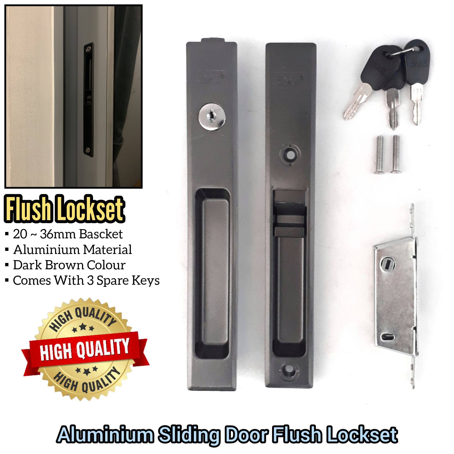 Heavy Duty Aluminum Sliding Door Slidiing Window Flush Lockset ...