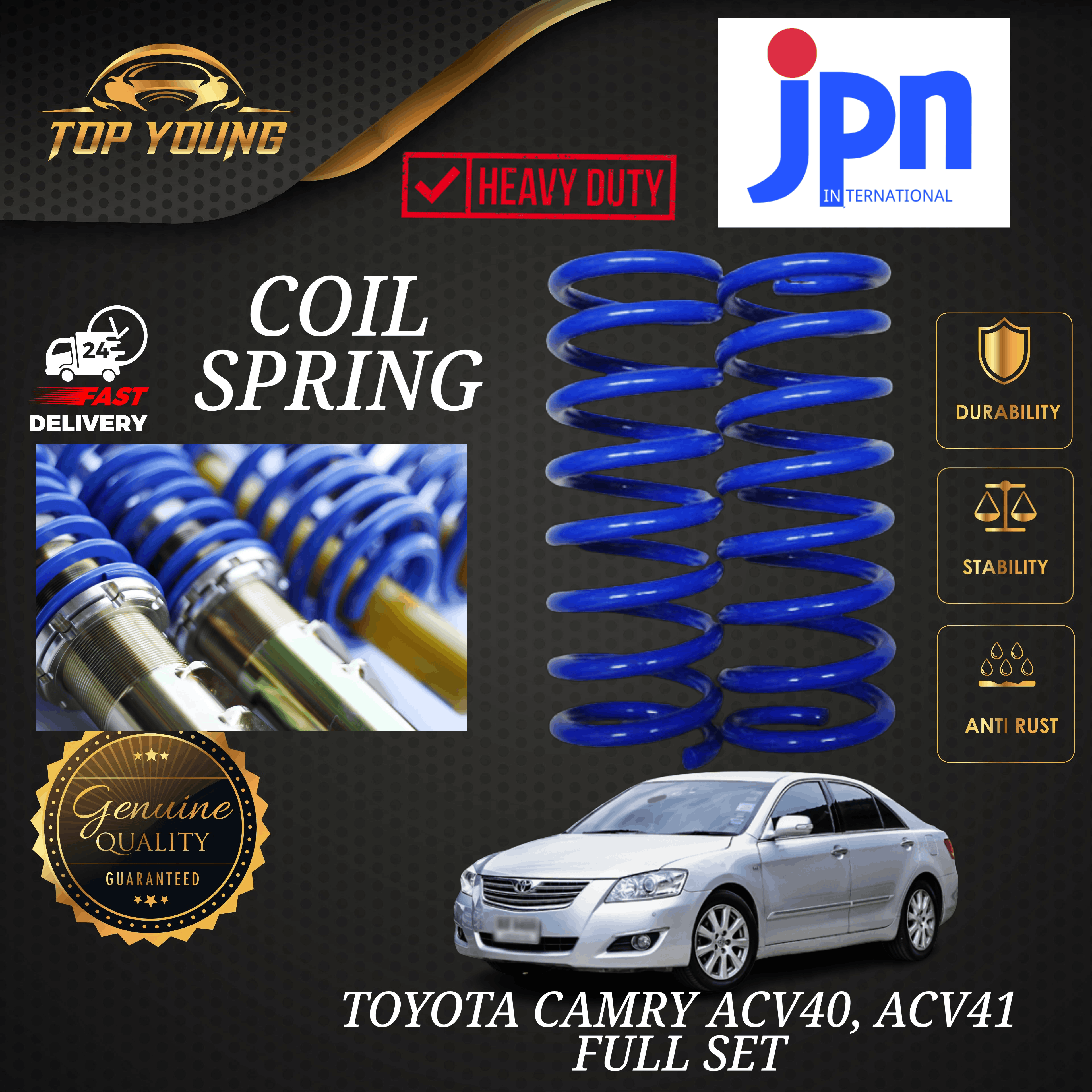 TOYOTA CAMRY ACV40 / ACV41 FULL SET FRONT & REAR ORIGINAL JPN COIL ...