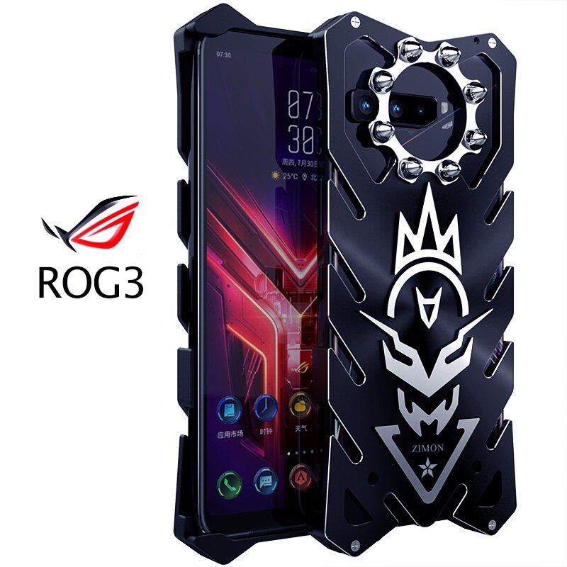 ZIMONสำหรับASUS ROG3 ROGโทรศัพท์3โลหะฝาหลังROGโทรศัพท์2ป้องกันROG 2 3อะลูมินัมอัลลอยAnti-Fallกัน ...
