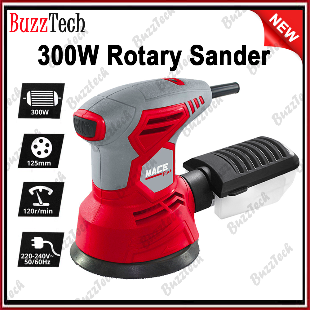 BuzzTech MACE Plus 300W Rotary Sander 125mm Heavy Duty Sanding Tool ...
