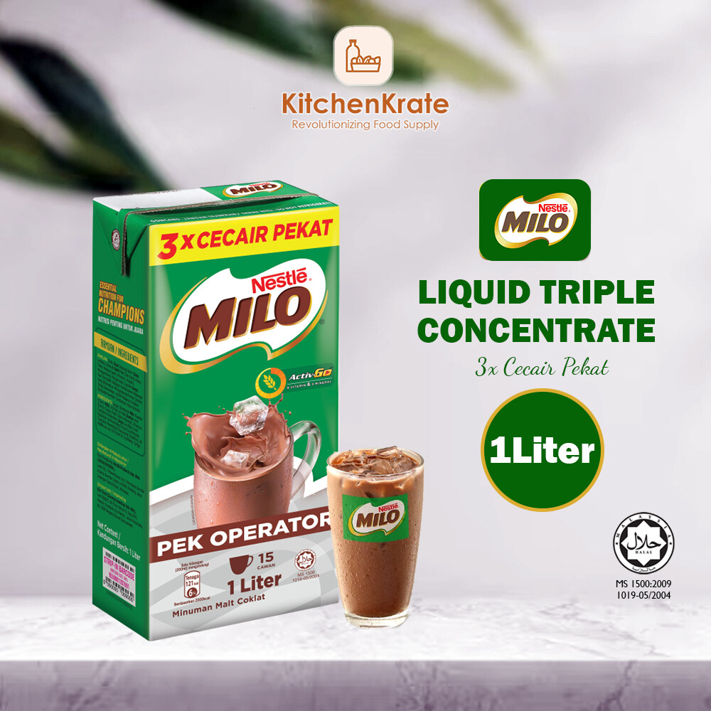 MILO Activ-Go Liquid Triple Concentrate Cecair Pekat Pek Operator 1L ...
