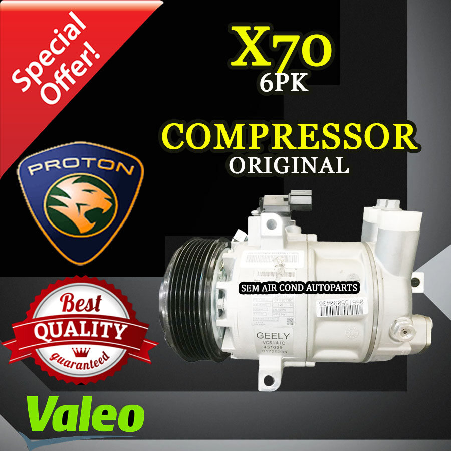 PROTON X70 ORIGINAL VALEO 6PK COMPRESSOR/ KOMPRESOR (CAR AIRCOND SYSTEM ...