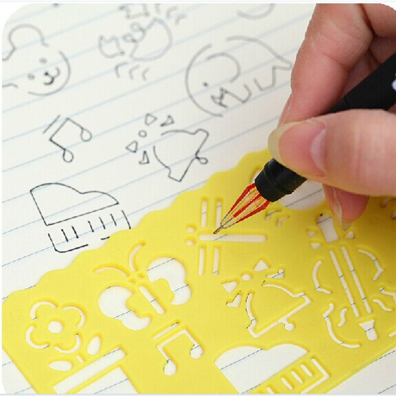 4pcs Korean Creative Drawing Ruler Kid Drawing Ruler Board Pembaris ...