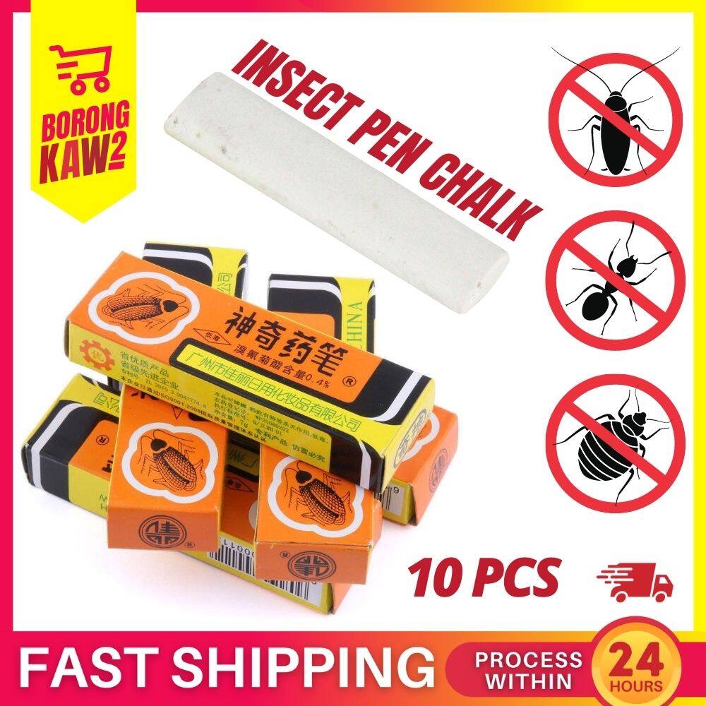 10 PCS Chalk Pen Ubat Lipas Semut Miraculous Cockroach Killer Ant ...